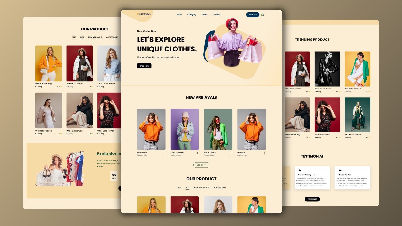 How To Make A Responsive Ecommerce Website Using Html And Css Step By Step Youtube
