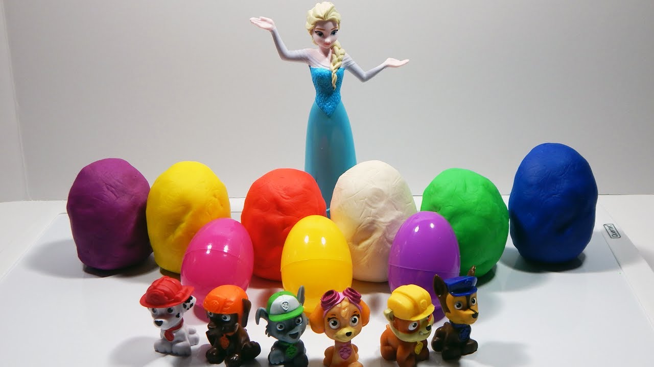 Learn Colors - Disney Princess Frozen Elsa Paw Patrol Play-Doh Surprise ...