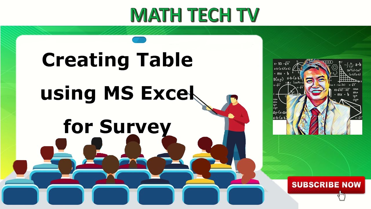 Creating Table Using MS Excel For Survey YouTube Creating Table Using MS Excel For Survey YouTube