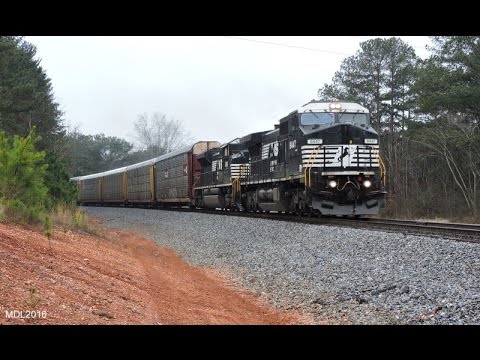 HD: NS 8447 leads NS Train 290 in Tallapoosa, GA - YouTube