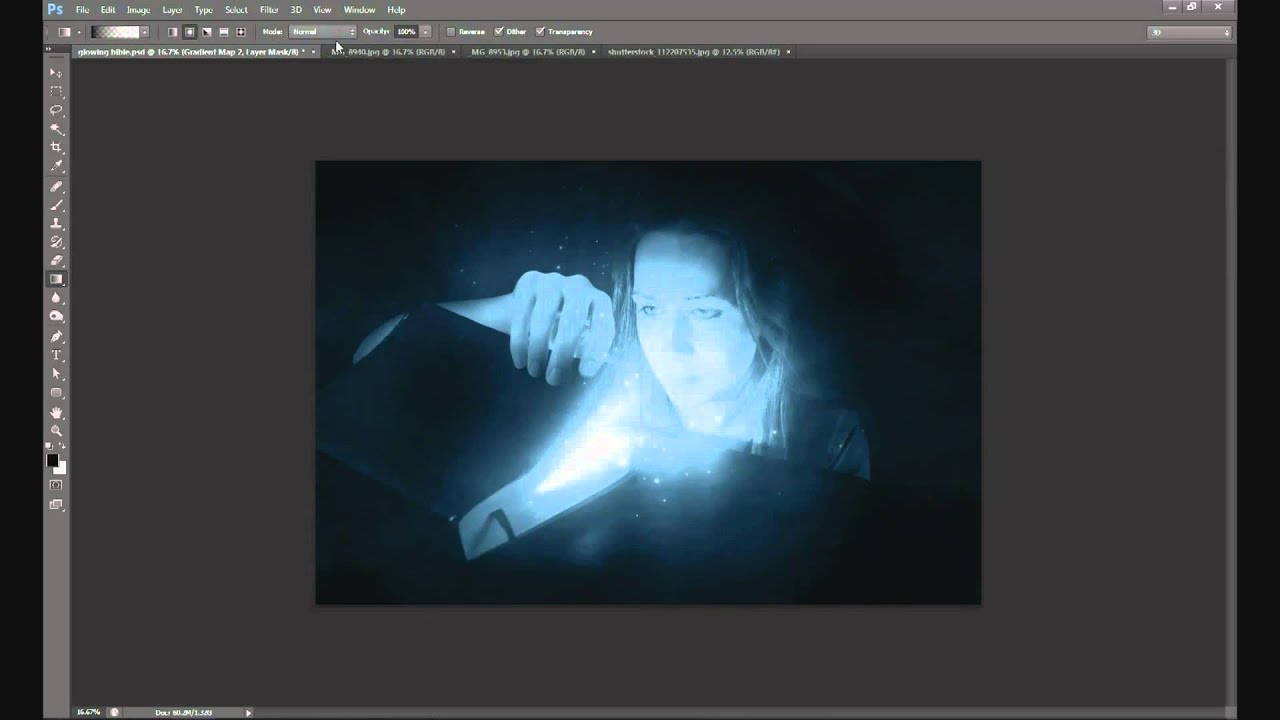 Christian Photoshop Speed Art - Glowing Bible - YouTube