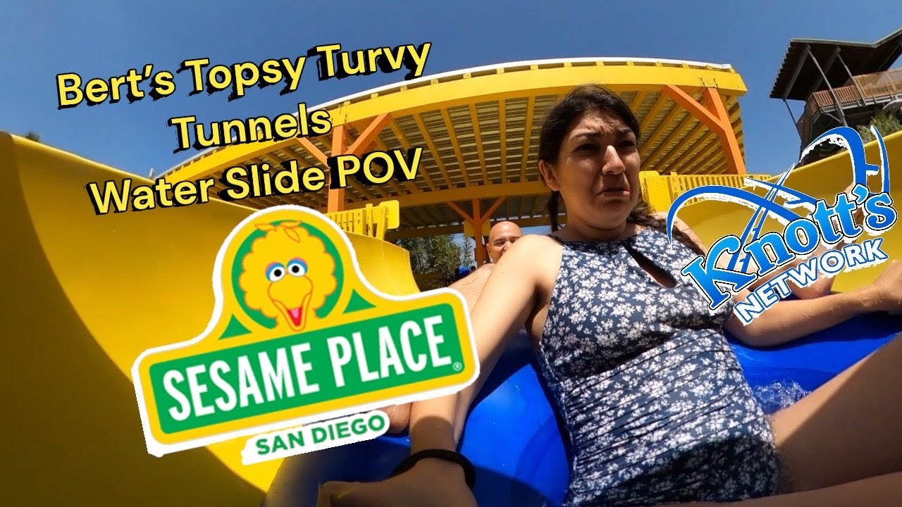 Bert's Topsy Turvy Tunnels Water Slide POV @ Sesame Place San Digeo ...