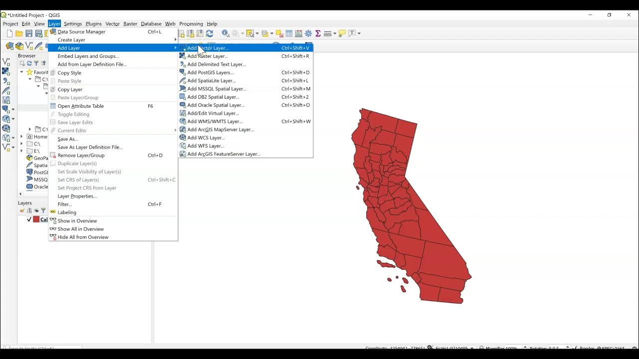 QGIS: Add Vector Layer (Chapter 5) - YouTube