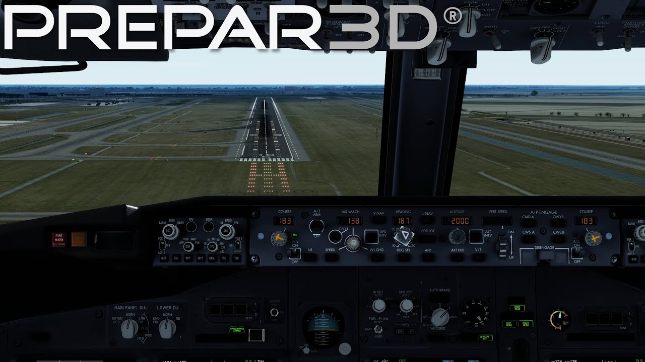 P3Dv4 - PMDG 737 NGXU | Triple view landing at Schiphol - YouTube