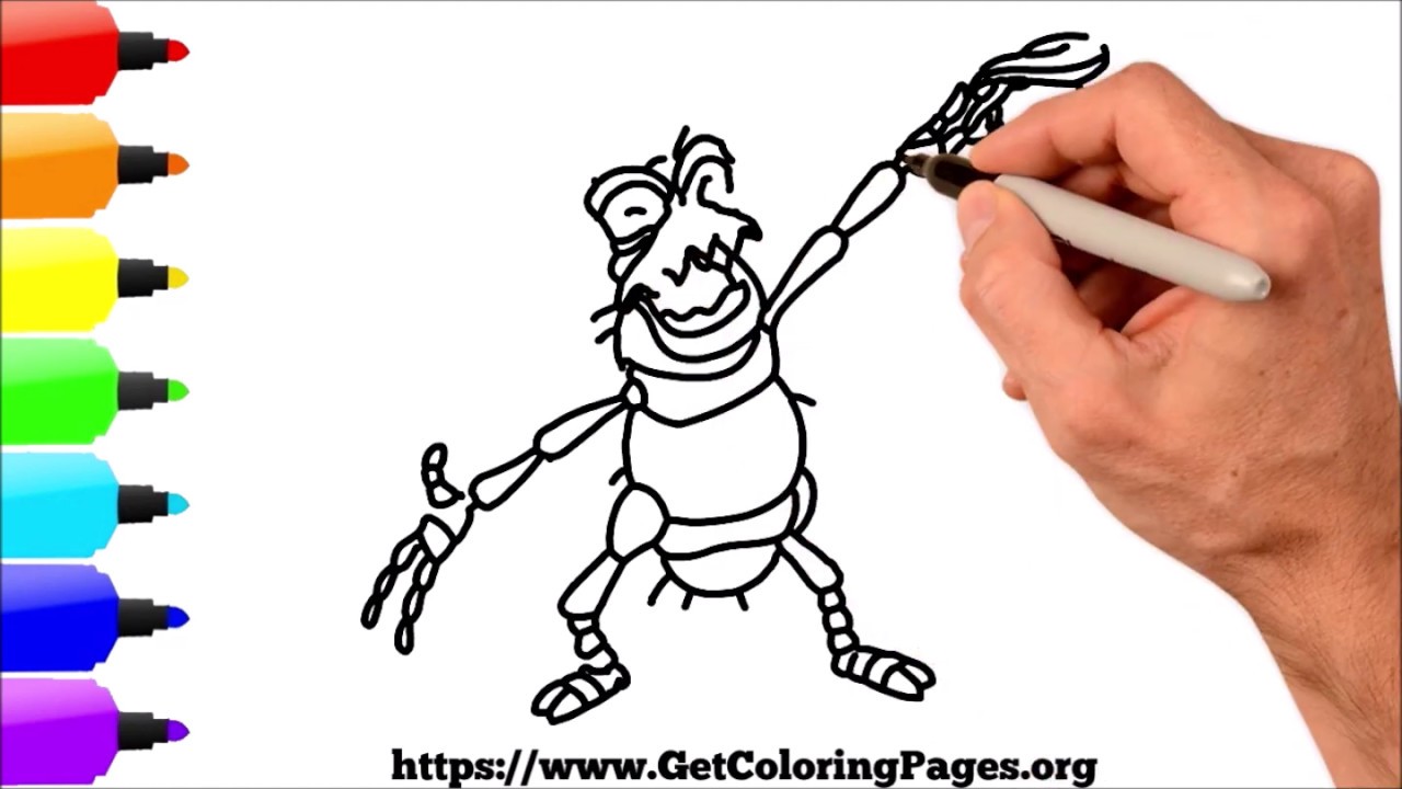 How to Draw PT Flea A Bug's Life - YouTube
