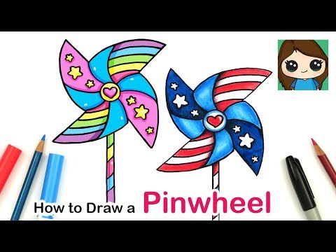 How to Draw a Pinwheel Easy | Safe Videos for Kids