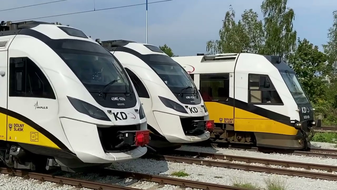 EN57 AKM z Wrocławia do Głogowa oraz EZT KD na torach postojowych ...