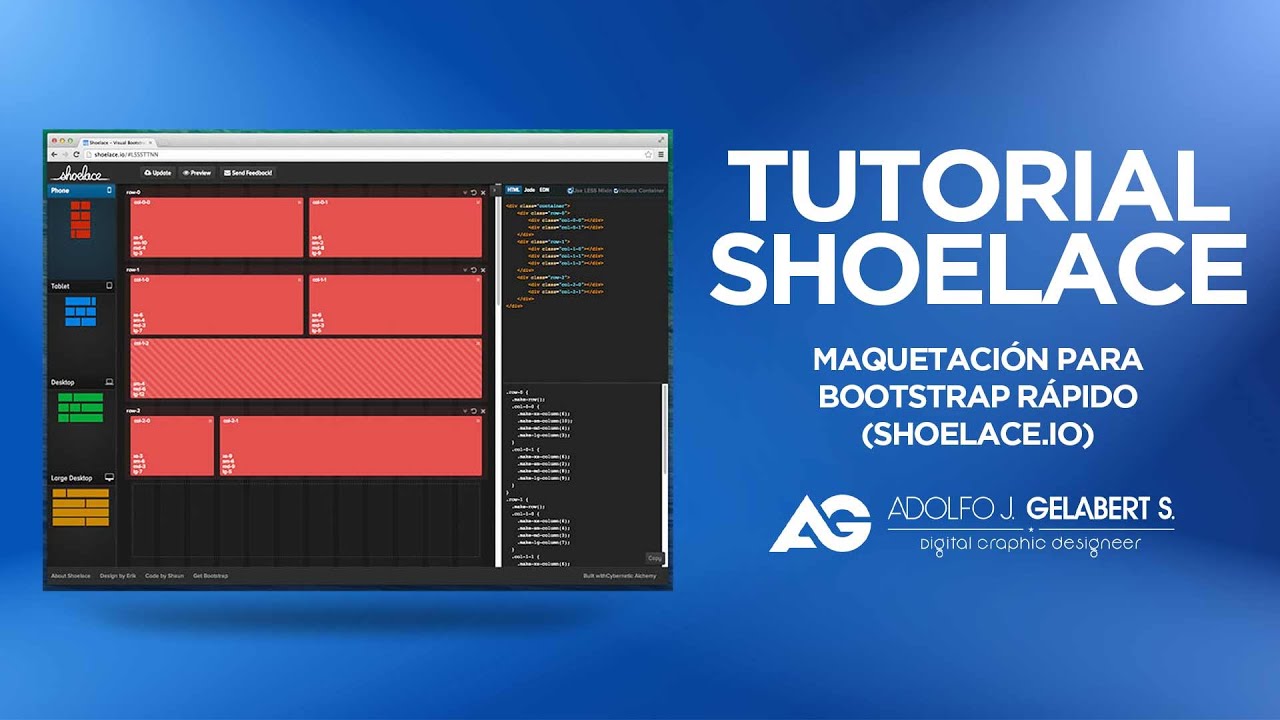 TUTORIAL SHOELACE, MAQUETACION PARA BOOTSTRAP RAPIDOshoelace io 1 - YouTube