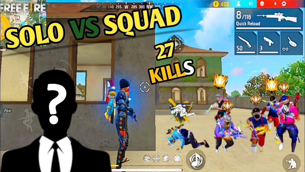 SOLO VS SQUAD IN 27 KILLS WITH WOODPECKER UNBELIEVABLE HEADSHOT IN FREE ...