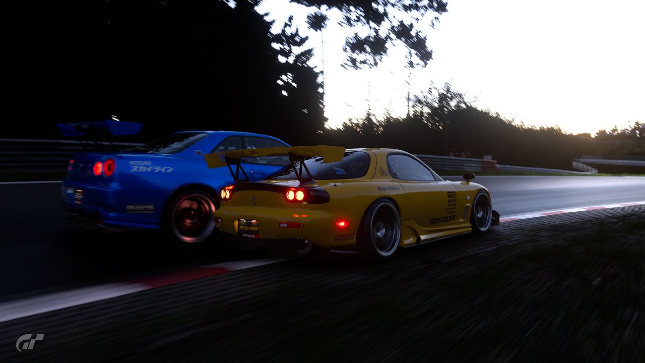 [PS5] GT7 Nürburgring RE Amemiya FD3S RX-7 VS NISSAN R34 GT-R V.spec ll ...