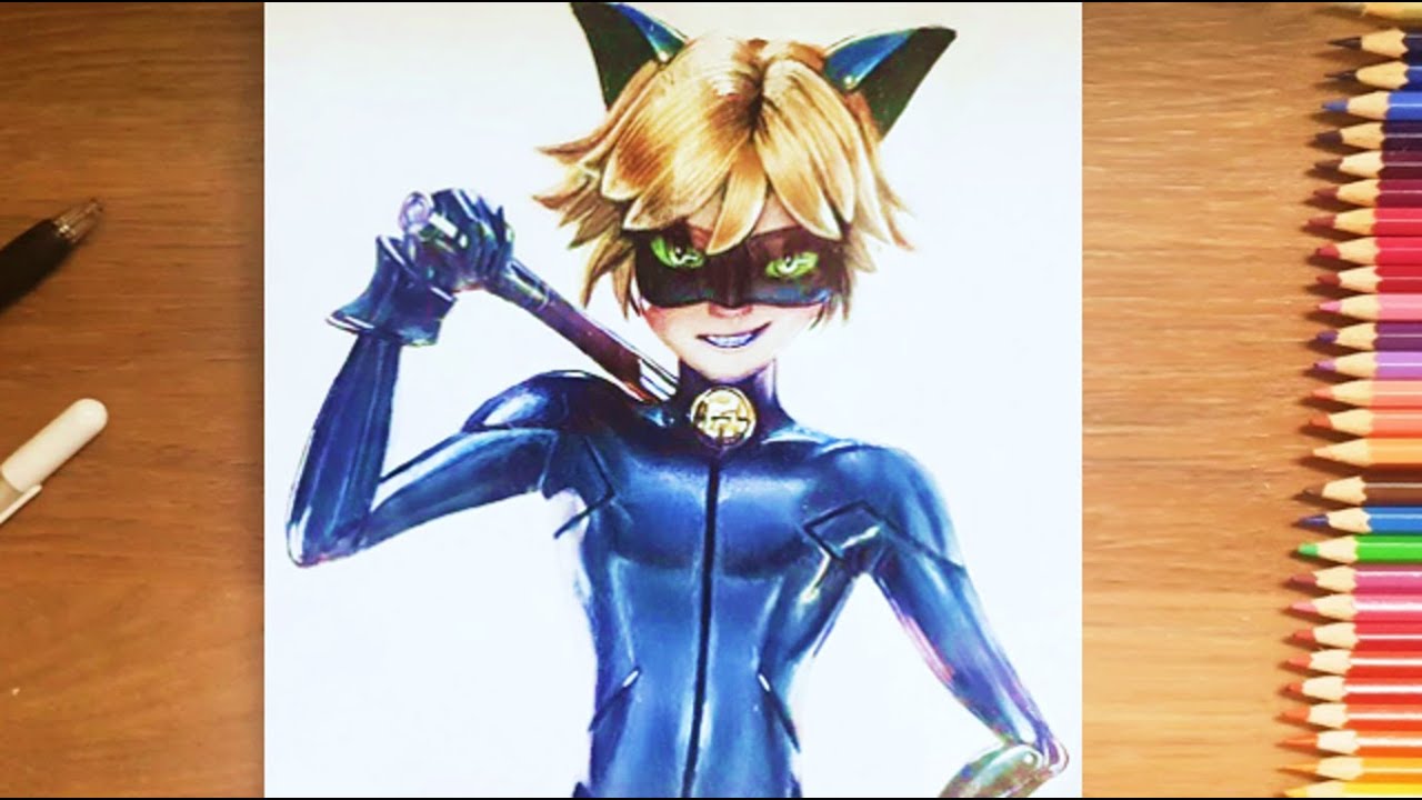 Cat Noir Drawing Miraculous - YouTube