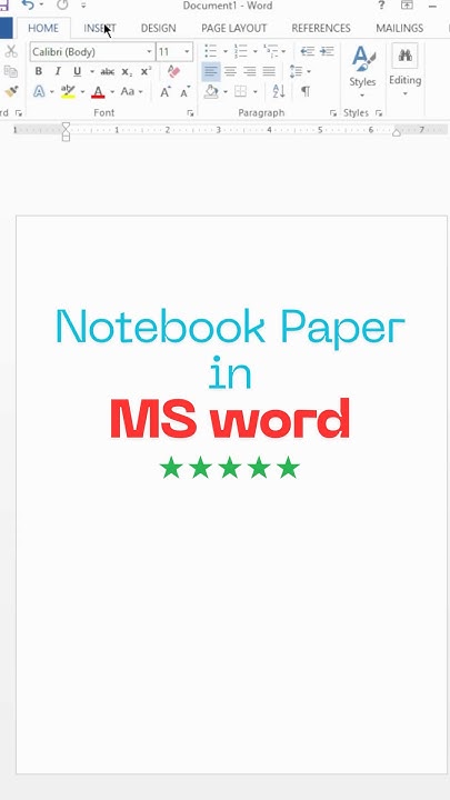 Create Lined Notebook Paper in MS Word | Easy Step-by-Step Guide - YouTube