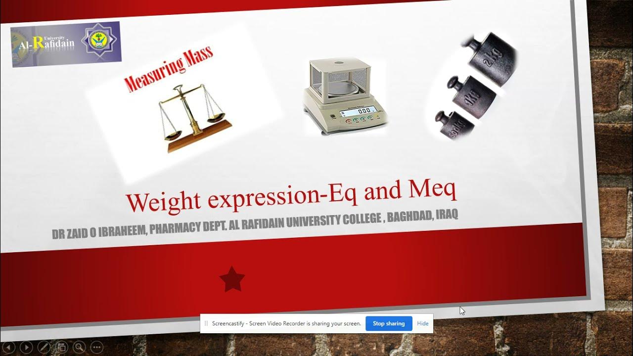 Calculations of Equivalents and Milliequivalents - YouTube