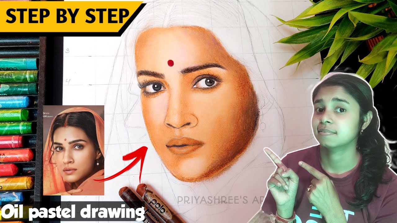 Adipurush Sita Mata drawing | Sita drawing | Oil pastel drawing - YouTube