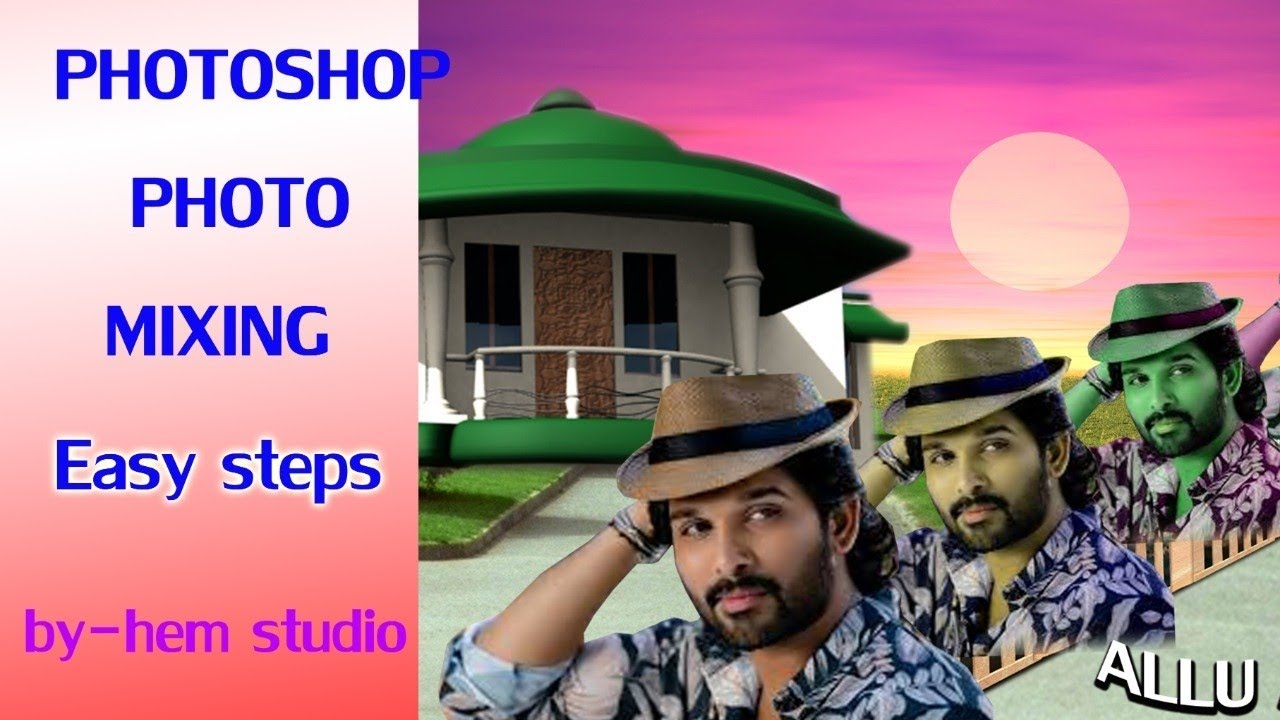 Photoshop tutorials , allu arjun image mixing - YouTube