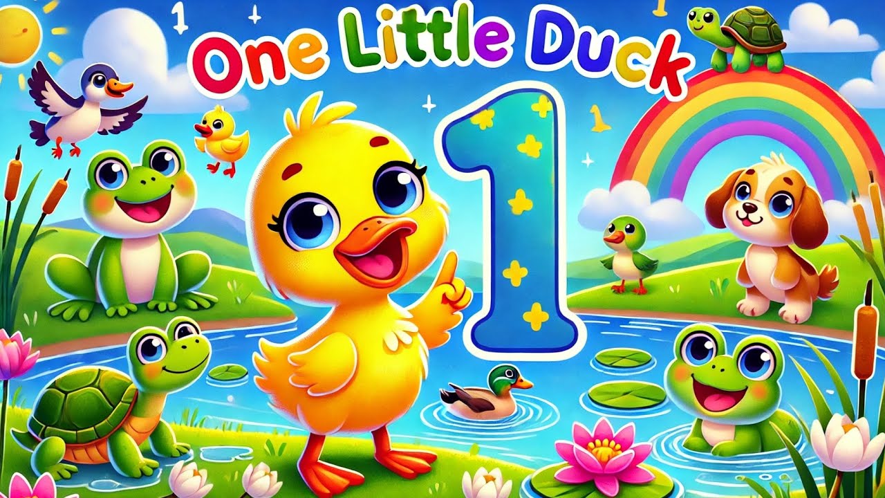 One Little Duck | Fun Counting Song for Kids | Duck Pond Rhymes ...