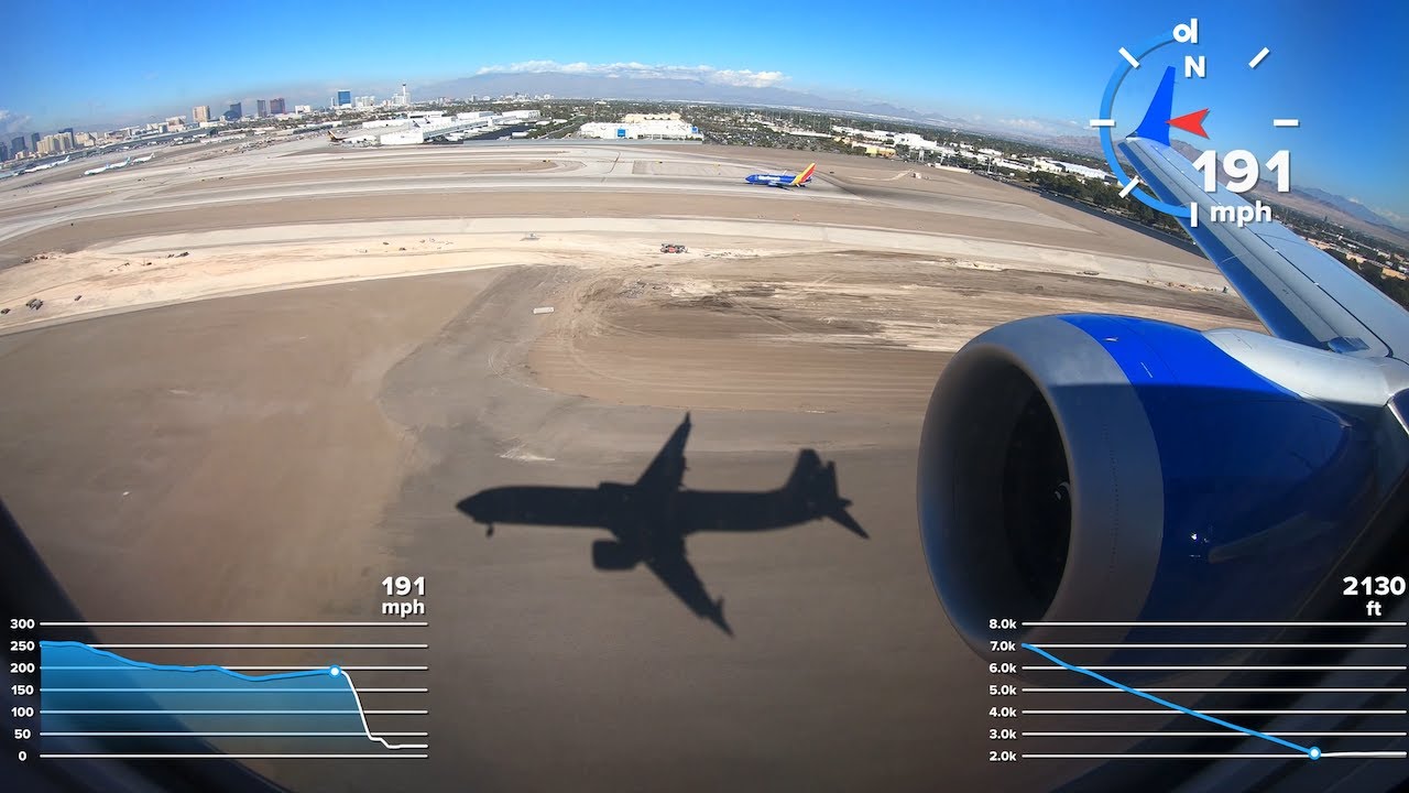 4K - SCENIC 737 MAX Landing w/ GPS - EWR to LAS - YouTube