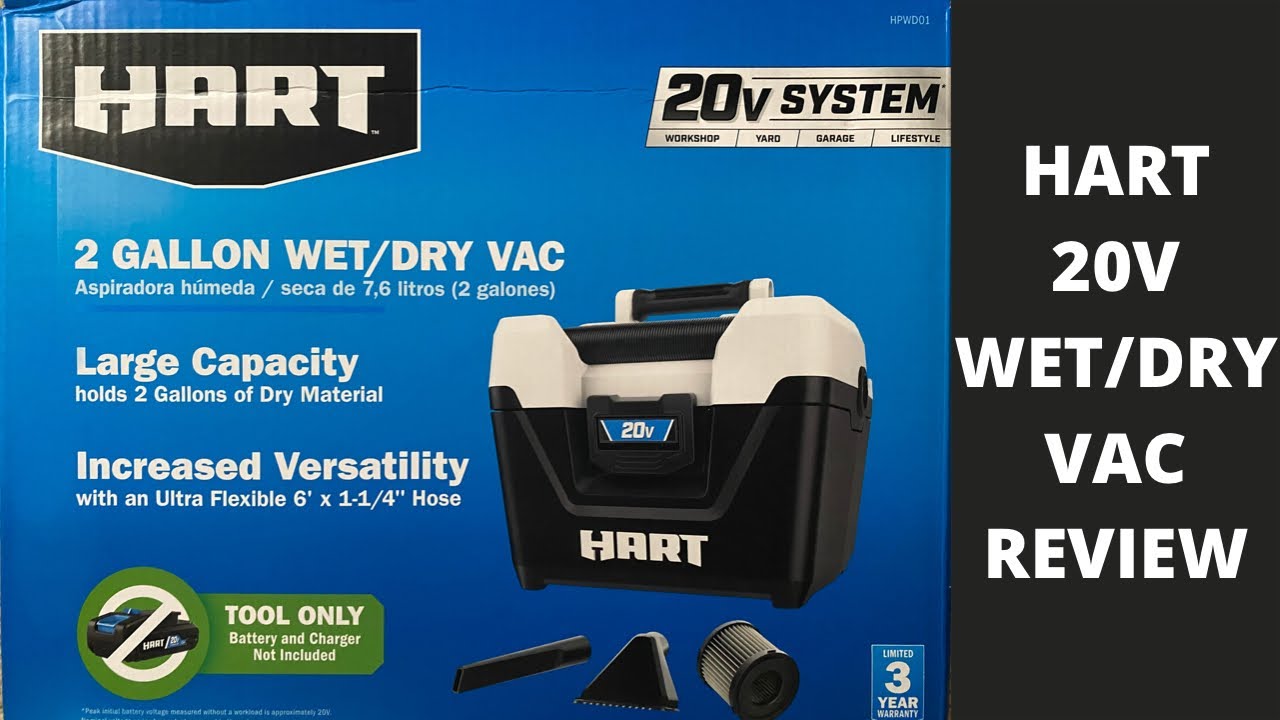 Hart 20V 2 Gallon Wet/Dry Vac System Review - Portable 20V Dry Vac ...