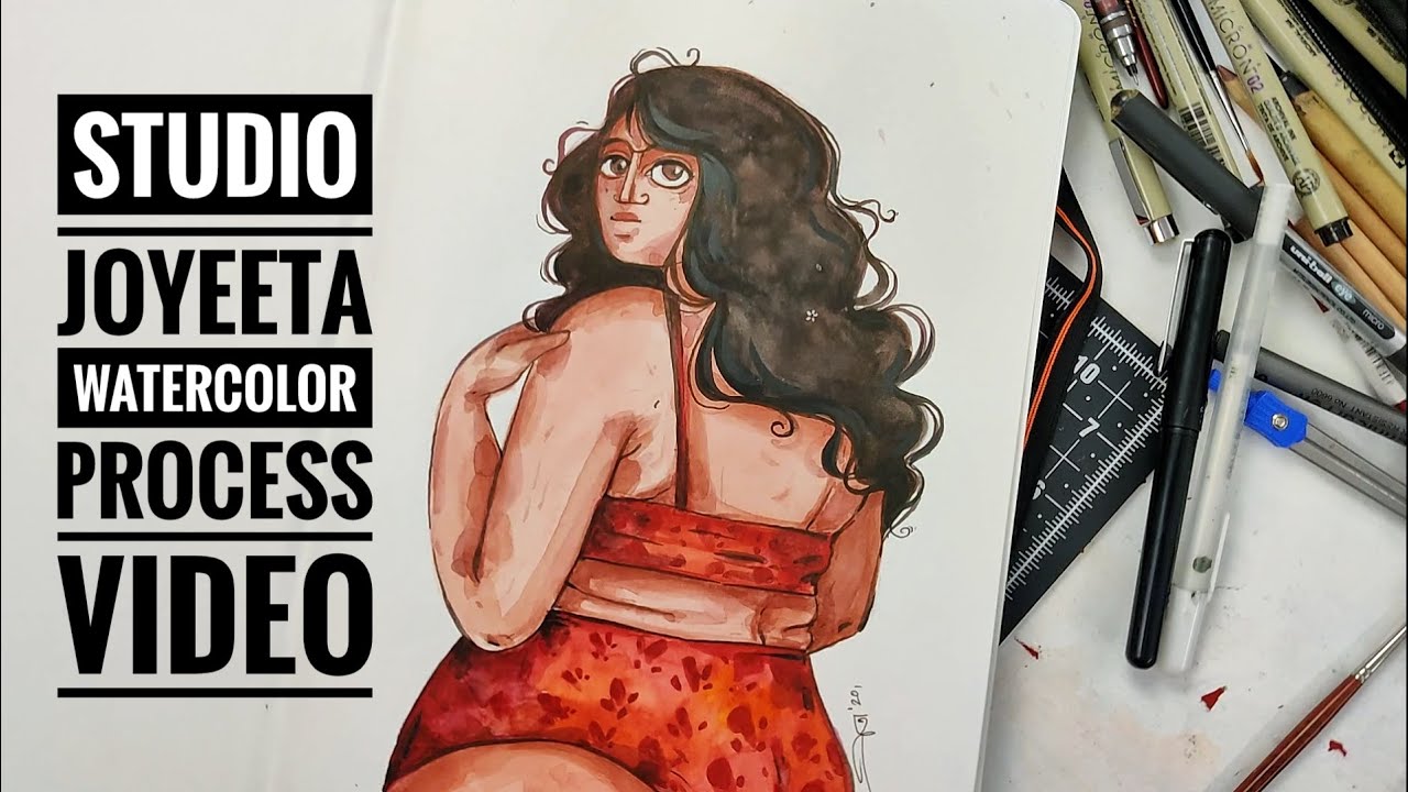 STUDIO JOYEETA | WATERCOLOR PROCESS VIDEO | joyeetajoyart - YouTube