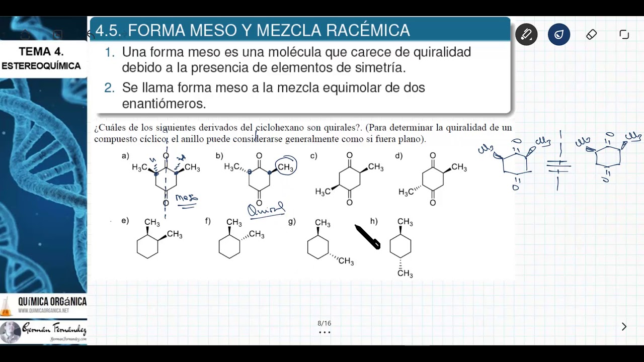 TEMA 4. ESTEREOQUÍMICA | 4.5. FORMA MESO Y MEZCLA RACÉMICA - YouTube