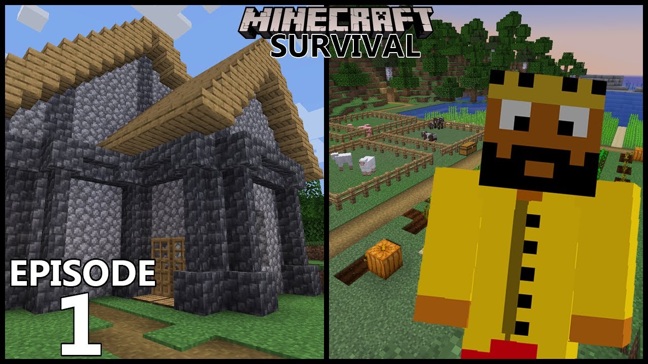 Cobbled Deepslate Starter House - Minecraft Survial (Episode 1) - YouTube