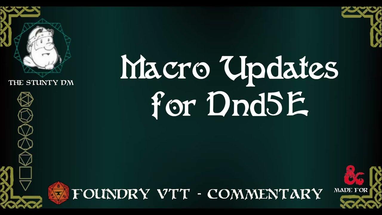 Foundry VTT - Macros! [DnD5e] - YouTube
