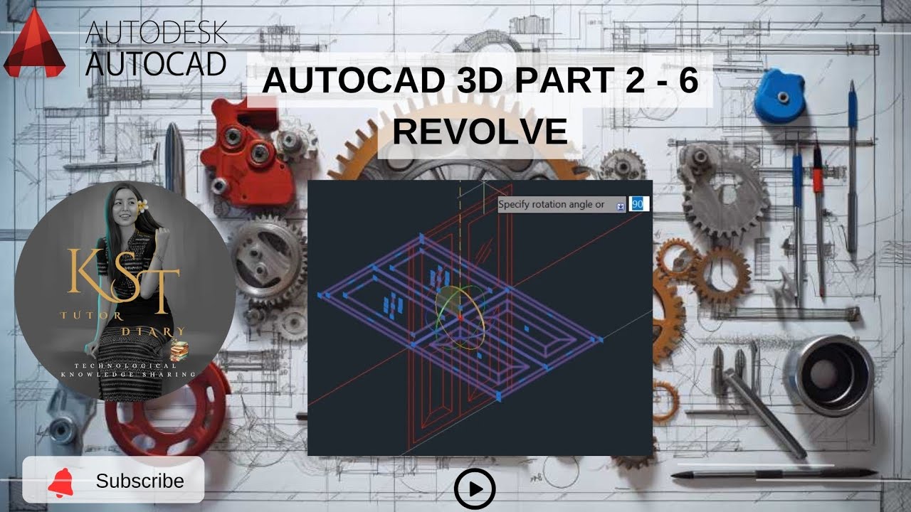 AutoCAD 3D Part 2 - 6 3D Rotate - YouTube