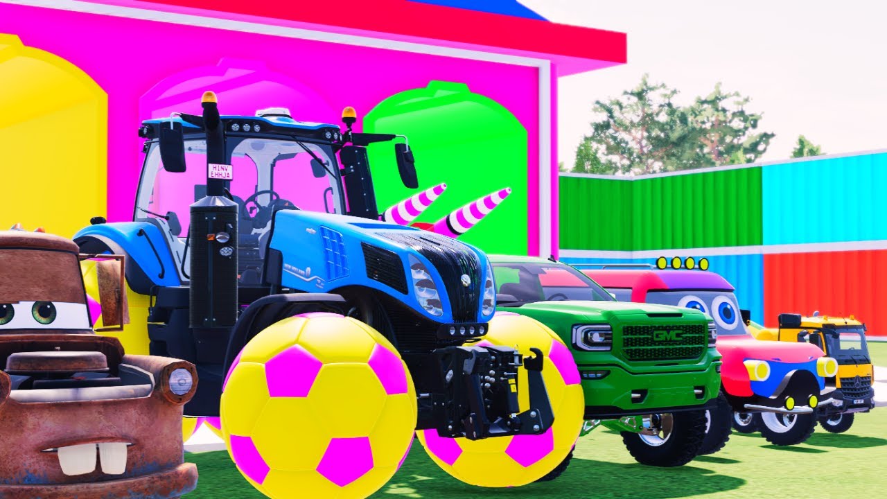 Colorful Tractor Driving in Playground 🚜🌈 | Farming Simulator 22 - YouTube