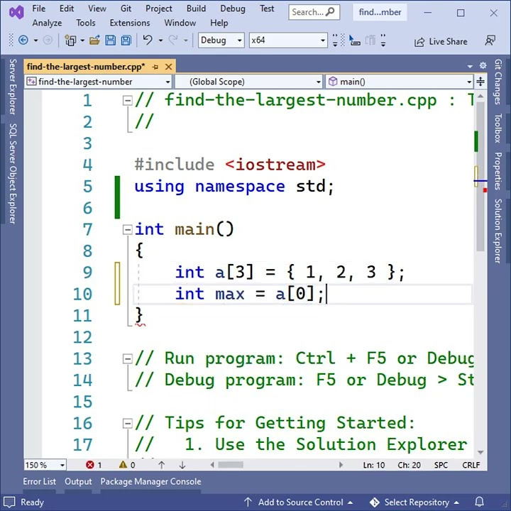 Find The Largest Number In 1D Array | C++ Programming | ThinhPham #shorts - YouTube