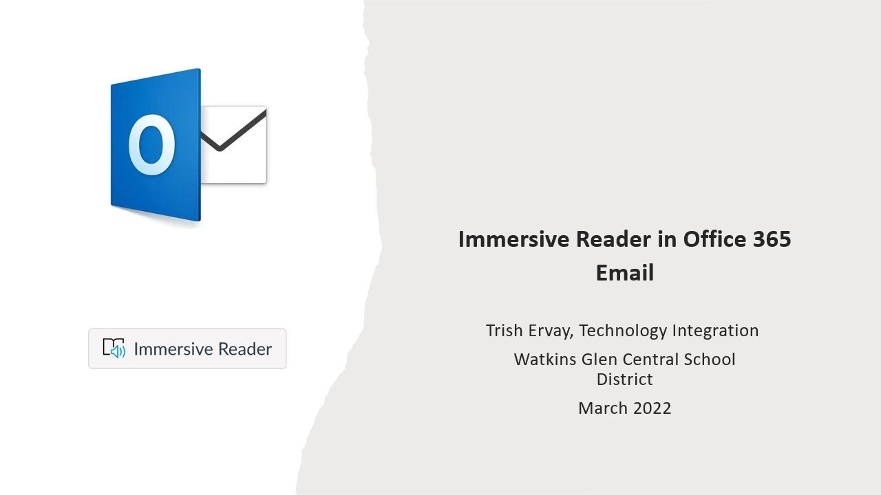Immersive Reader in Office 365 Email - YouTube