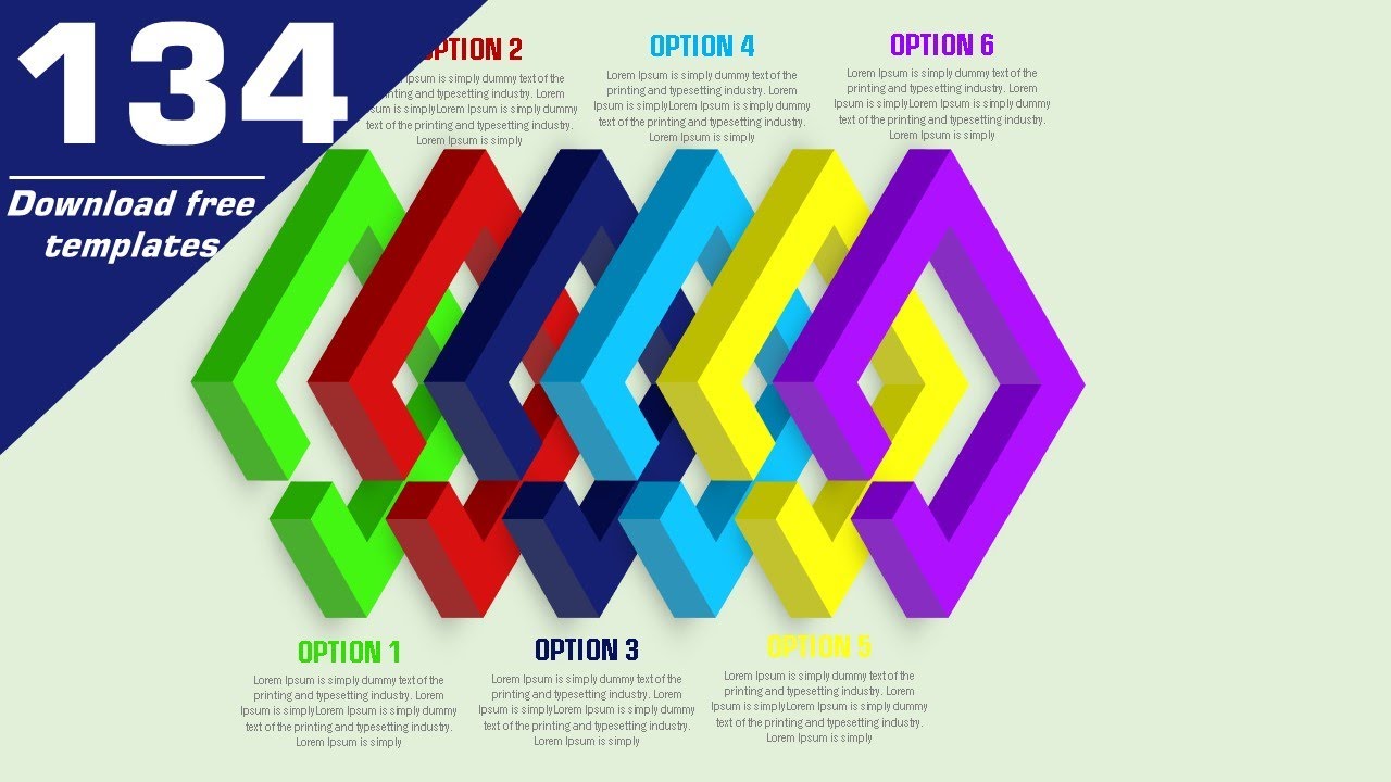 6 STEP HOLLOW SQUARE BLOCK INFOGRAPHICS / INTERCONNECTED SQUARE BLOCK ...