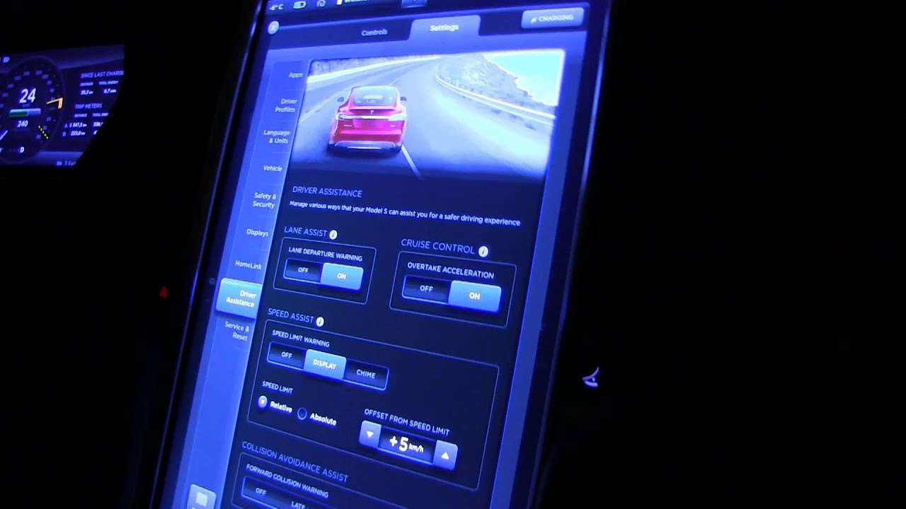 Tesla Model S Adaptive Cruise and Auto High Beam demo - YouTube