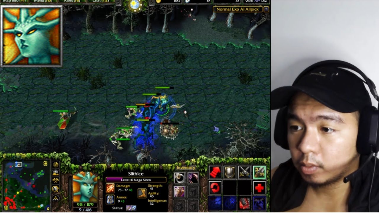 [Bring Back Memories] Classic Dota 1 Slithice gameplay AI + 6.51 map ...