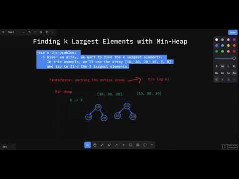 Heaps - Finding k Largest Elements with Min Heap | Data Structures and Algorithms #18 - YouTube