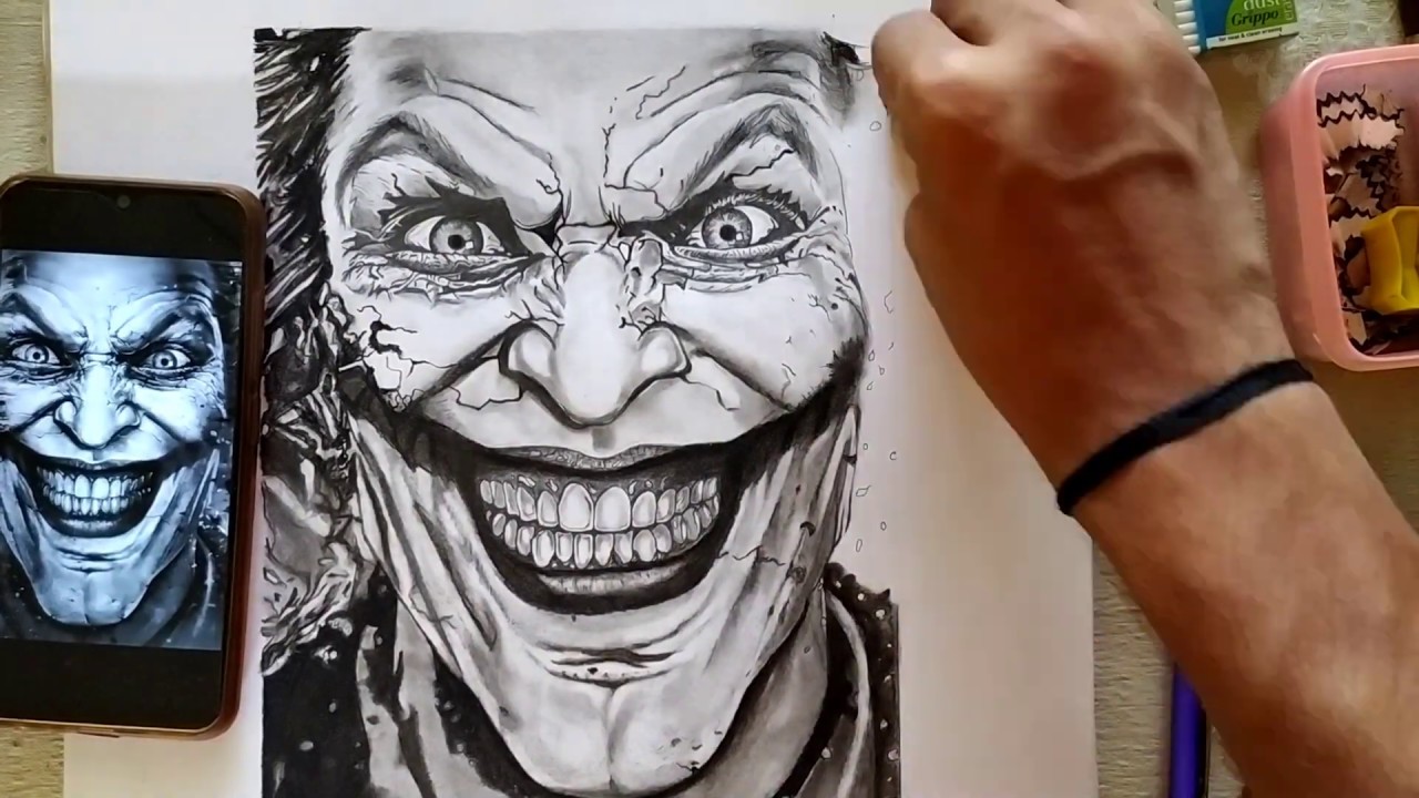 How to draw Joker(Joaquin Phoenix) | sketch of Joker | Drawing of joker ...