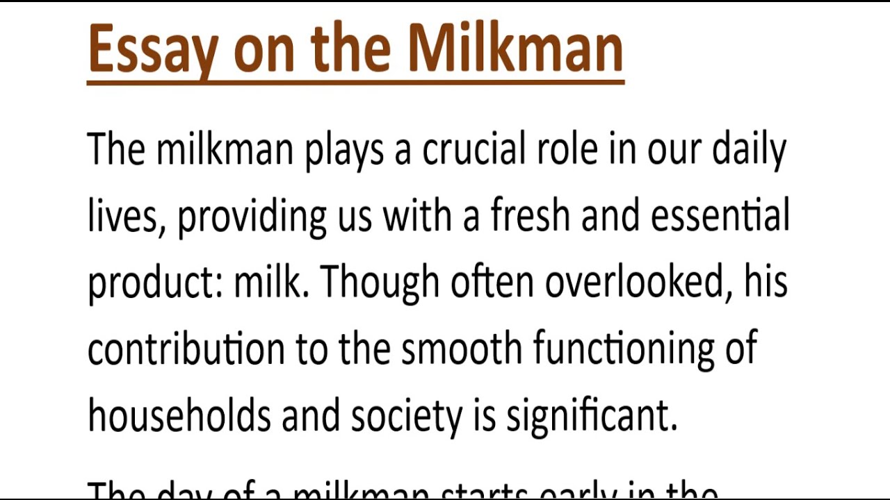 Essay on Milkman | A Day in the Life of a Milkman | Importance of a ...