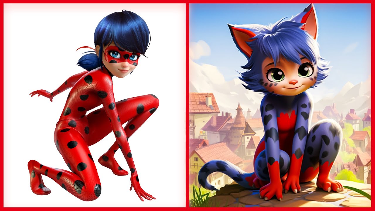 LADYBUG as KITTIES 🐈 All Characters - YouTube