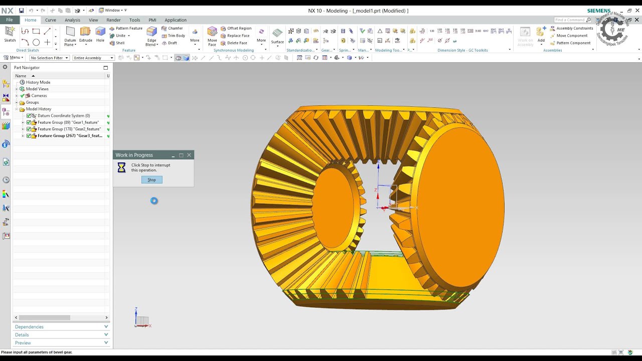 Siemens PLM NX GC Toolkit - Differential Gear Modeling - YouTube