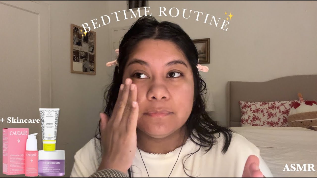 ASMR | Bedtime Routine 🤍🛌 Skincare + Whispered chats 🫧 - YouTube