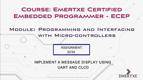 Microcontroller Assignments | Emertxe - YouTube