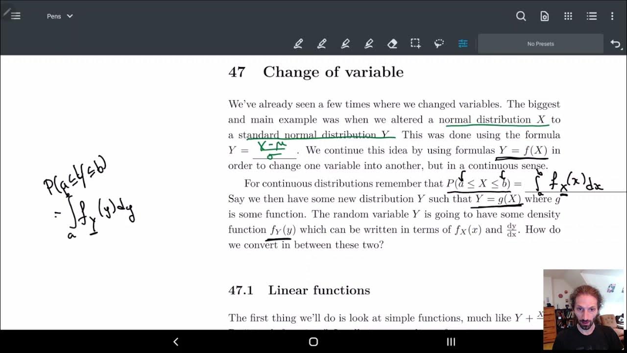 47 Change of Variables - Part 1 | Definition, Linear functions, example ...