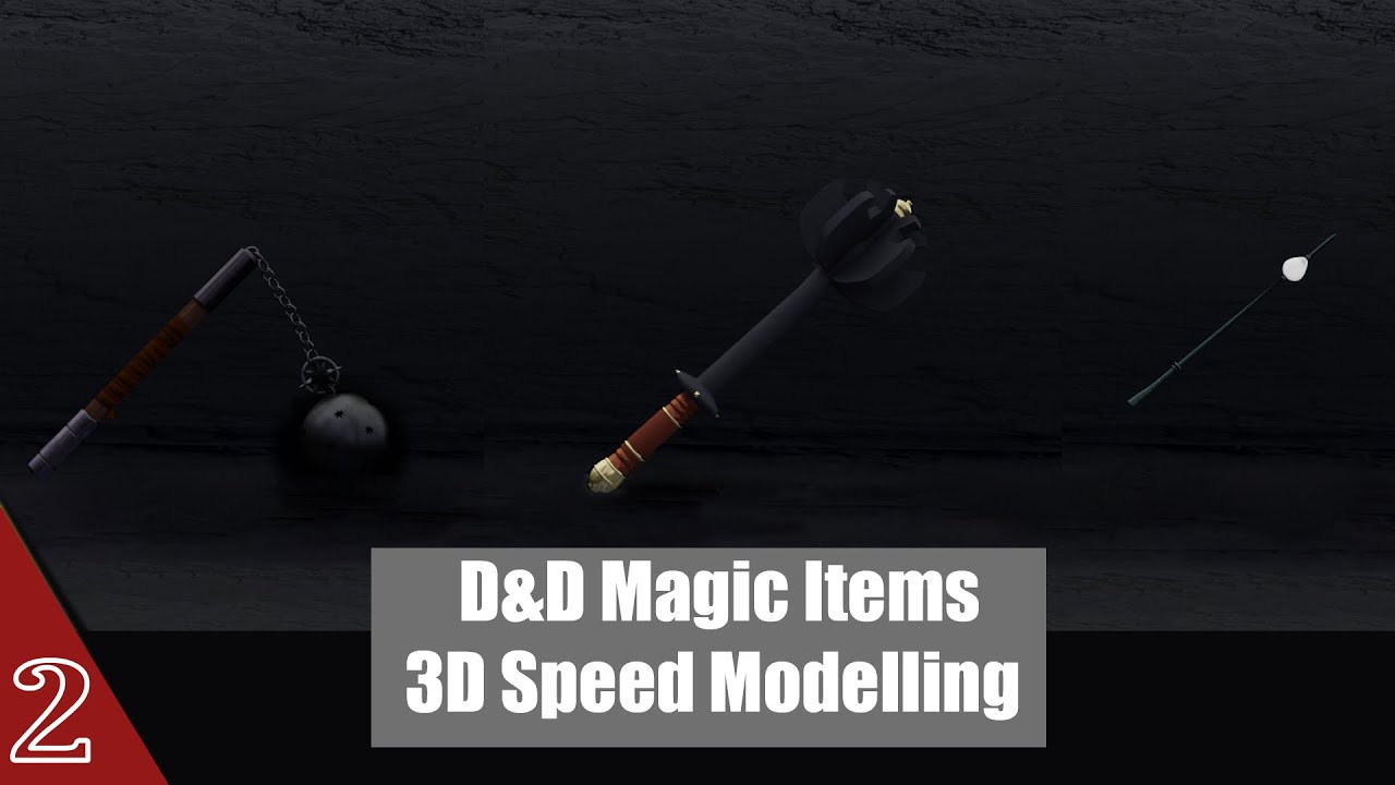 3D Speed Modelling Even More D&D Magic Items - YouTube