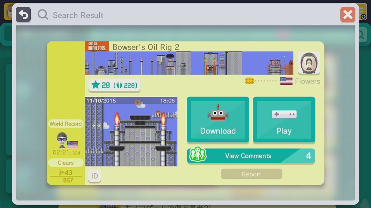 Super Mario Maker - 126 - Bowser's Oil Rig 2 by Flowers - YouTube