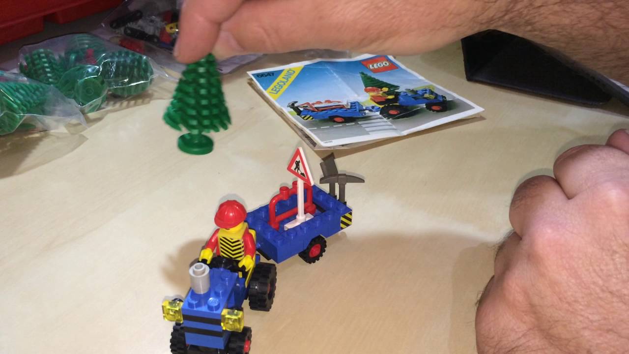 Vintage Lego review set 6647 Highway Repair/Road Works Tractor - YouTube