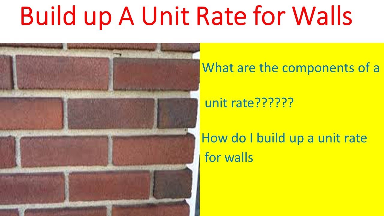 Build up unit rate for walls - YouTube