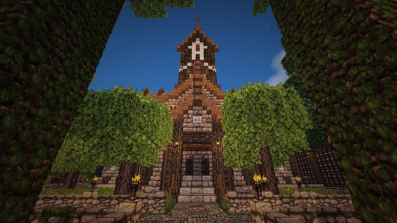 Minecraft Medieval Castle Church Update (BrokenShield Server) - YouTube