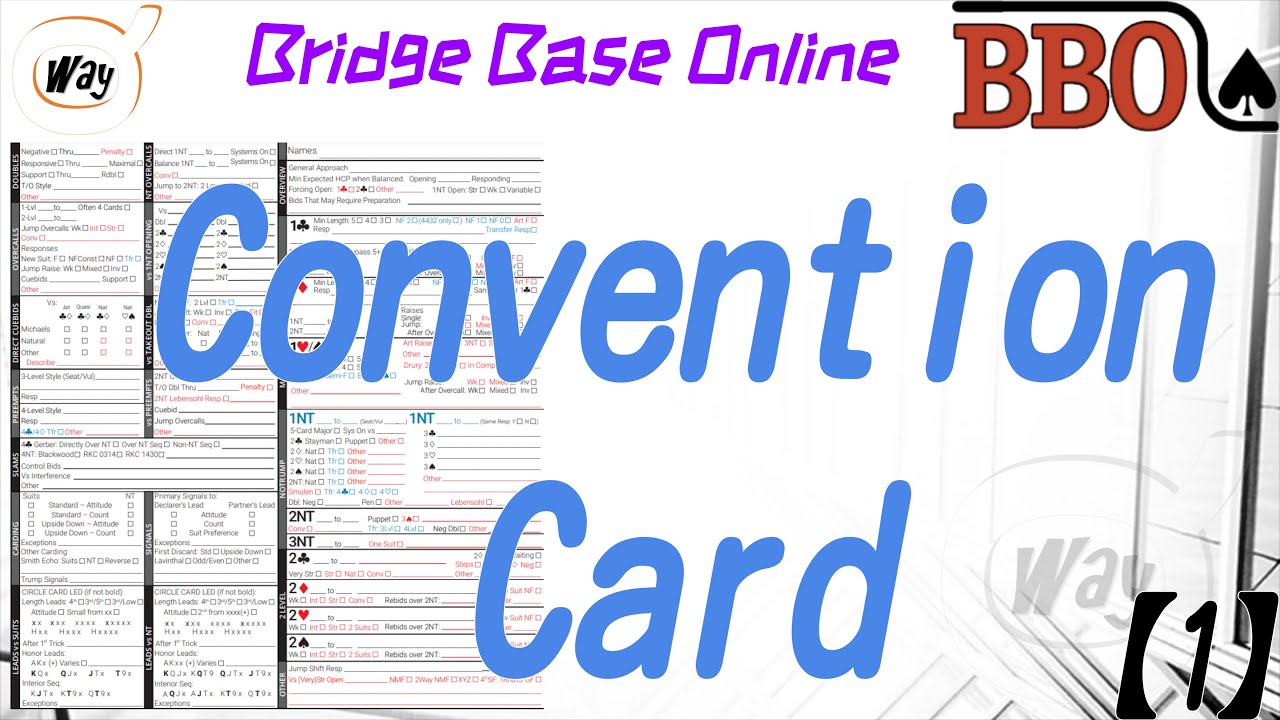 [BBO] Convention Card Step By Step (1/11) - General Approach - YouTube