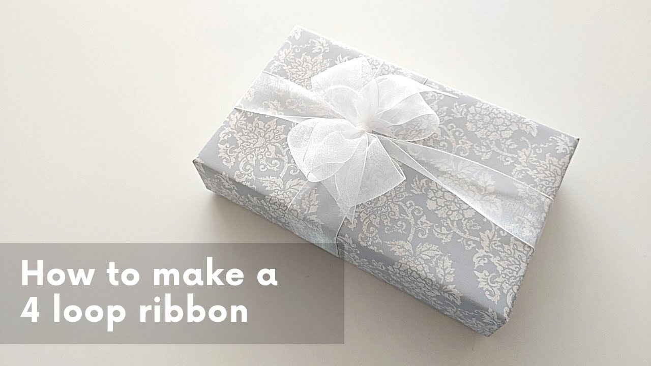 How to make a four loop ribbon + 리본예쁘게 묶는 법 + 자르지 않고 묶기 - YouTube