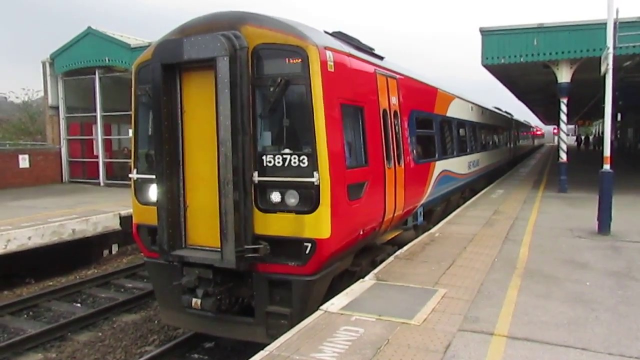 East Midlands Trains 158783 & 158858 Depart Chesterfield - 1R94 - 11/03 ...