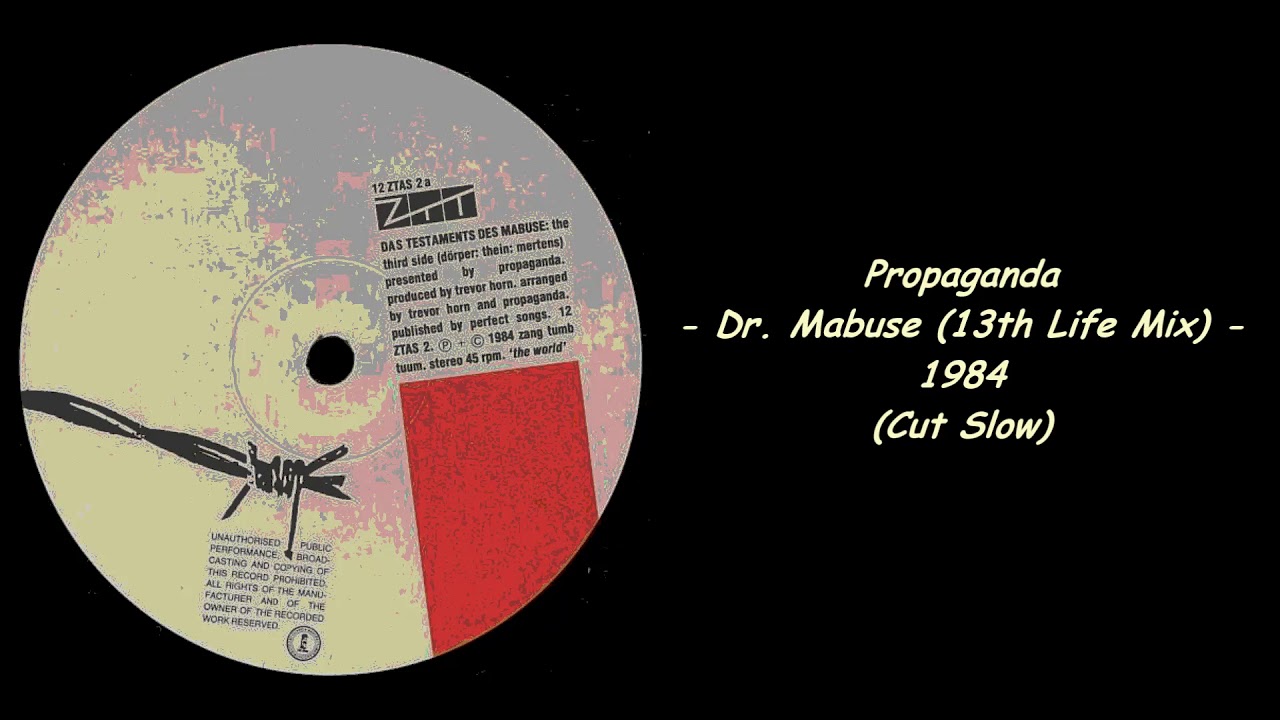 Propaganda - Dr. Mabuse (13th Life Mix) - 1984 (Cut Slow) - YouTube